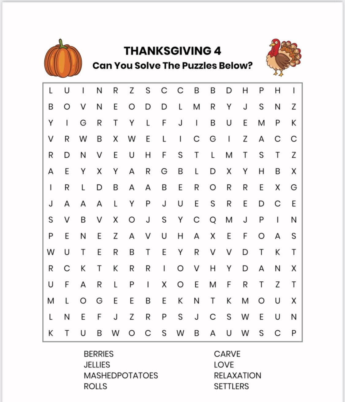 32 Thanksgiving Word Search, Coloring Pages - Etsy