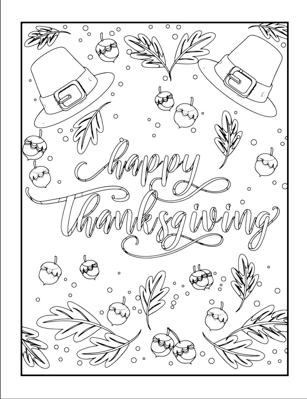 100 Thanksgiving Coloring Pages, Thanksgiving Coloring Book - Etsy