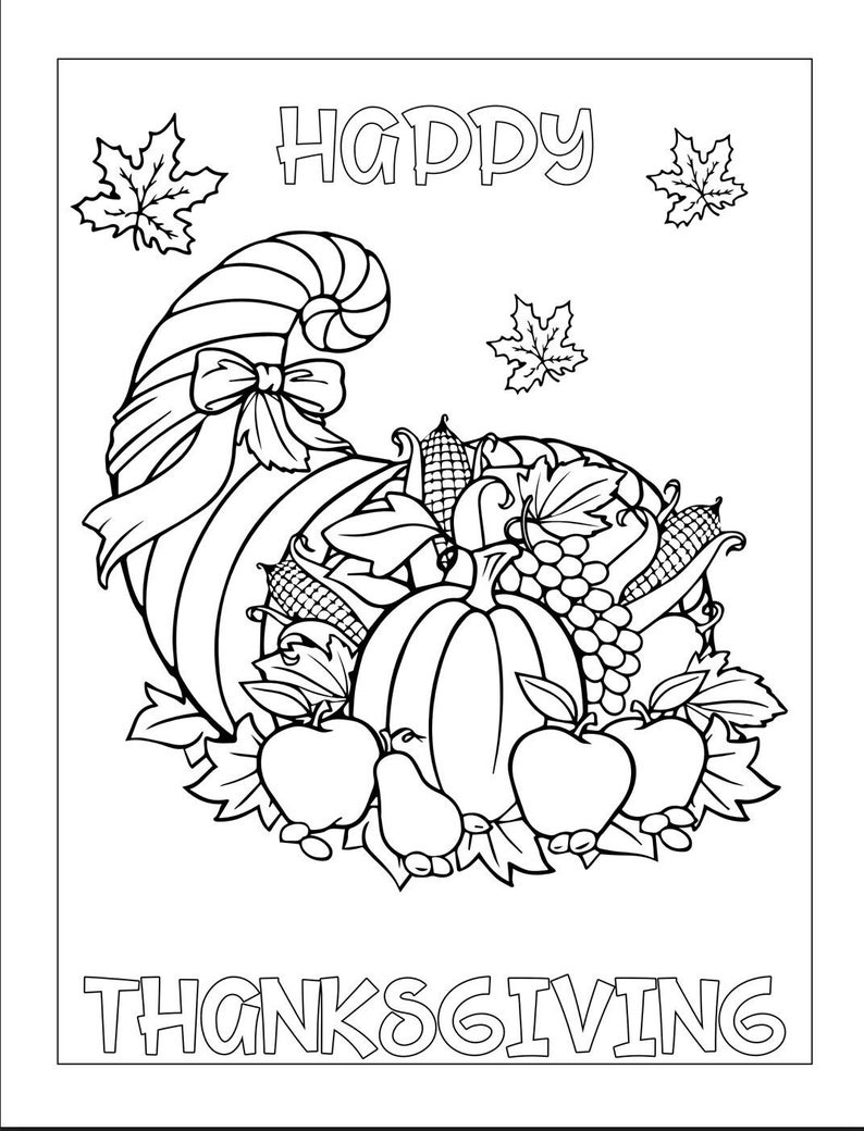100 Thanksgiving Coloring Pages Thanksgiving Coloring Book - Etsy