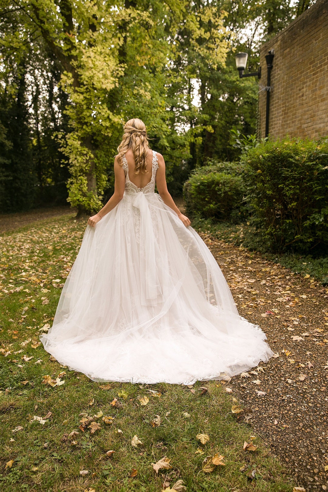 2-tier Train With Tulle Belt, Removable Train, Bespoke Train, Ivory ...