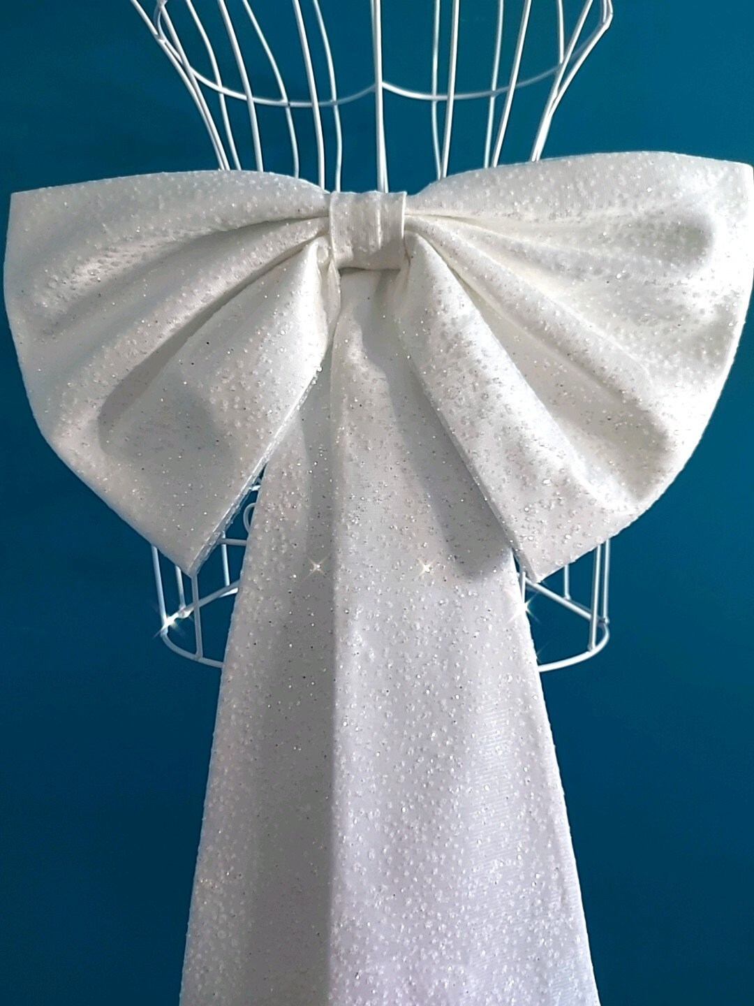 Glitter Satin Bow With Tail Detachable, Shimmer Bow, Removable Glitter ...