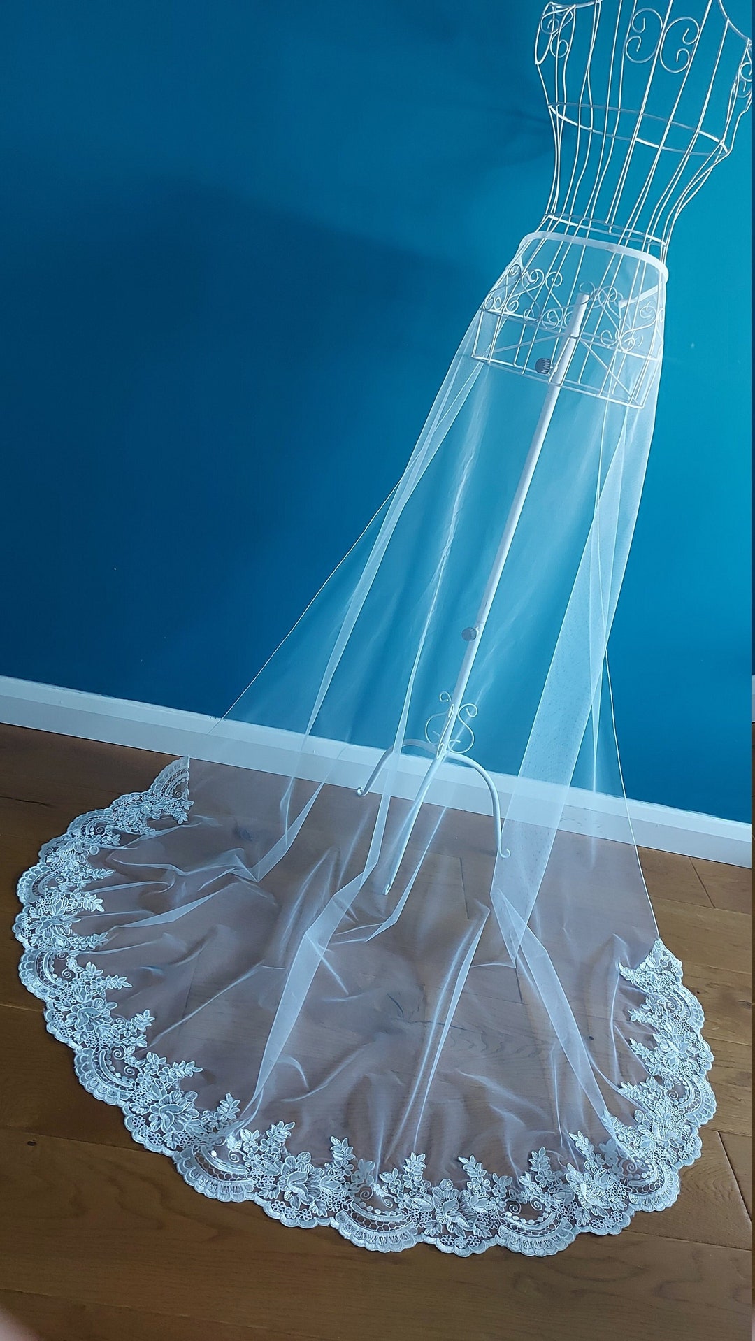 Lace Edge Bridal Train, Removable Train, Bespoke Attached Train, Corded ...