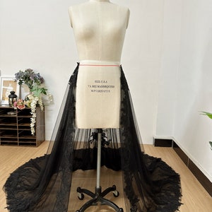 Black Lace Train, Black Removable Train, Black Detachable Train,evening ...
