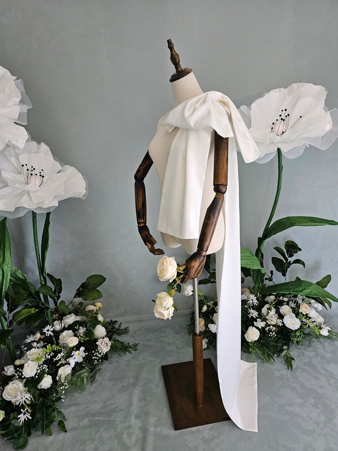 Asymmetrical Satin Bow, Giant Shoulder Bow, Removable Soft Satin Bow ...