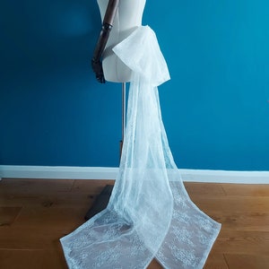Giant Lace Detachable Bow, Removable Lace Bow With Train, Wedding Dress ...
