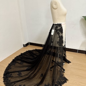 Black Lace Train, Black Removable Train, Black Detachable Train,evening ...