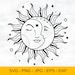 SUN and MOON SVG, Celestial Svg, Crescent Moon, Mystical, Stars, Boho ...