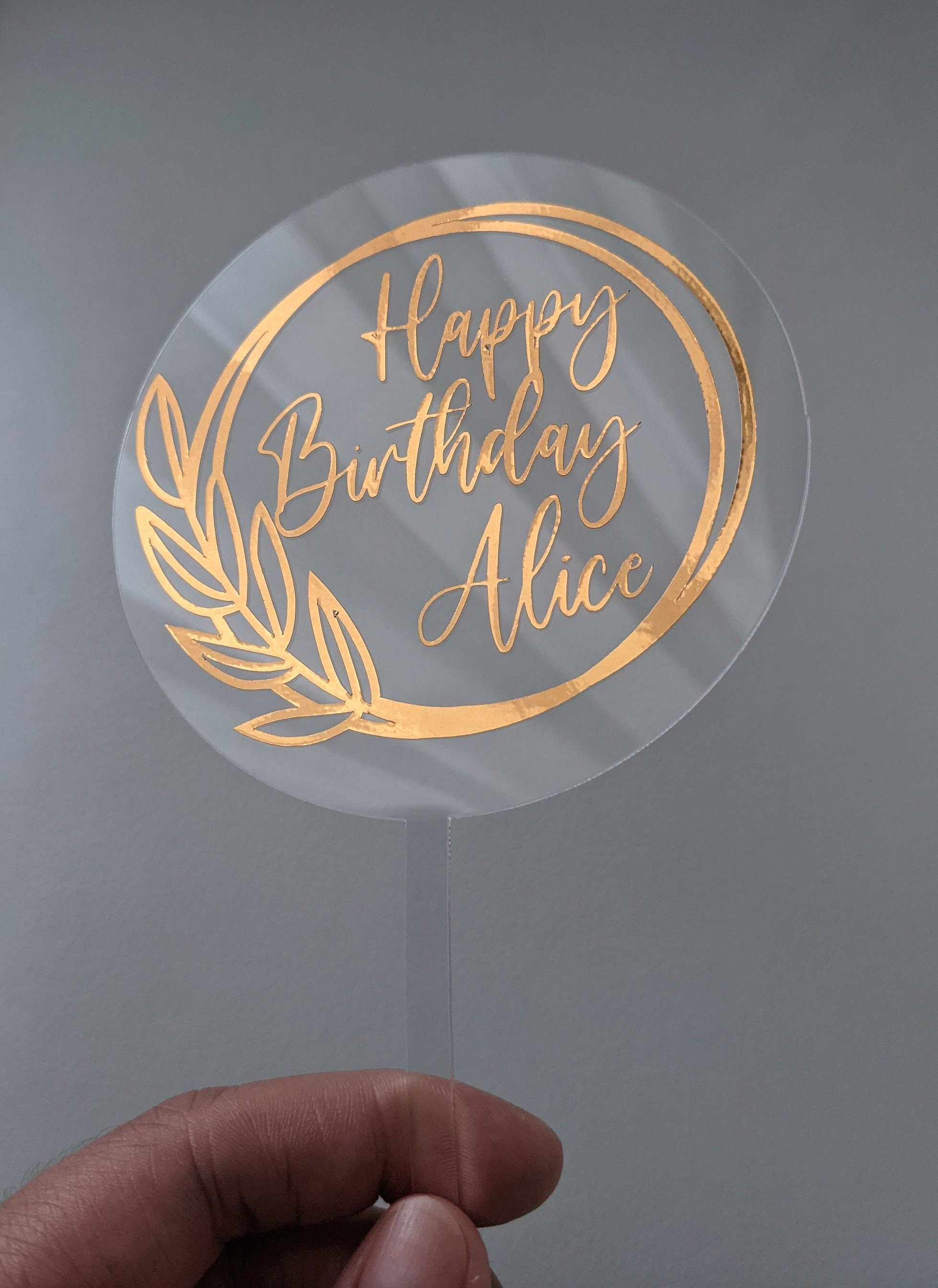 Custom Clear Circle Cake Topper: Birthday & Special Occasions - Etsy