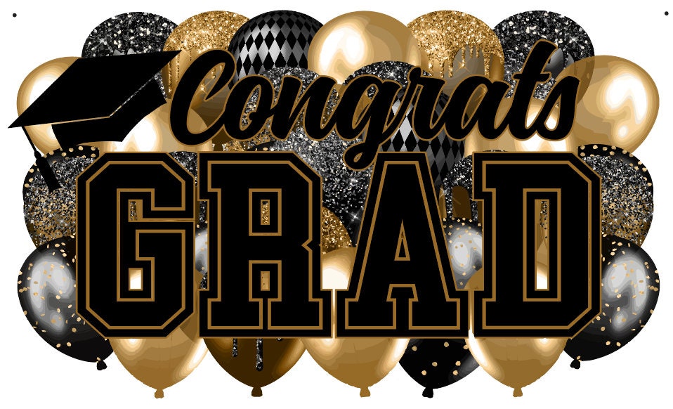 HUGE Congrats Grad Gold Yard Card Sign Dingley - Etsy