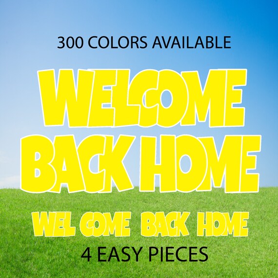 Welcome Back Home Yard Card Sign Solid Color Cadmium - Etsy