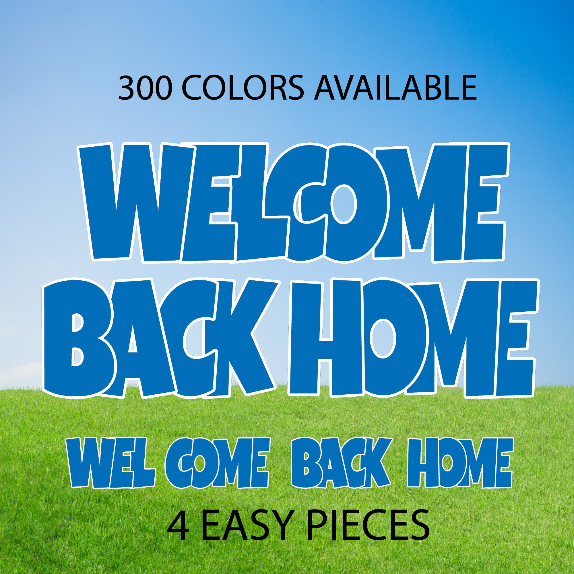 Welcome Back Home Yard Card Sign Solid Color Spanish Blue - Etsy