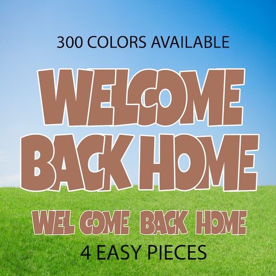 Welcome Back Home Yard Card Sign Solid Color Blast-off - Etsy