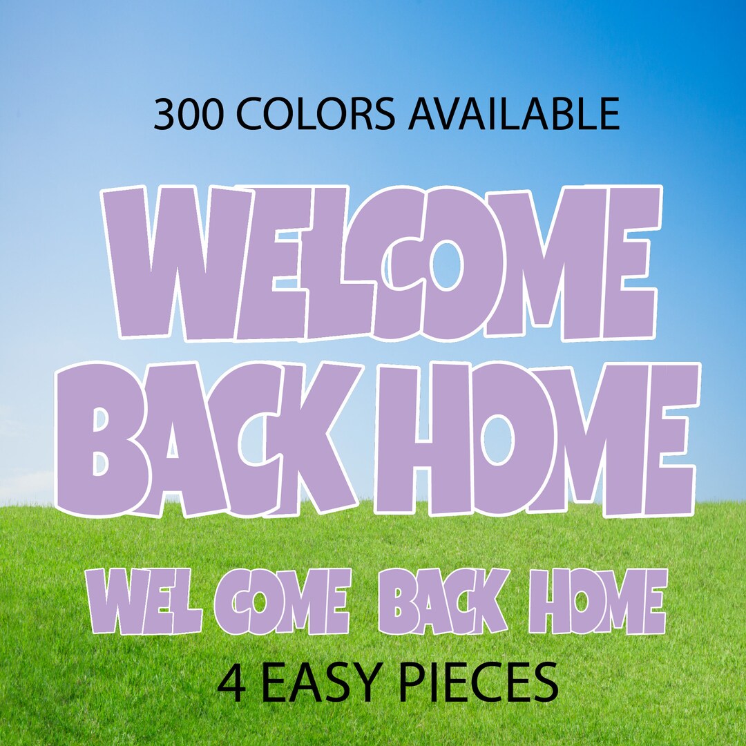 Welcome Back Home Yard Card Sign Solid Color Lilac - Etsy