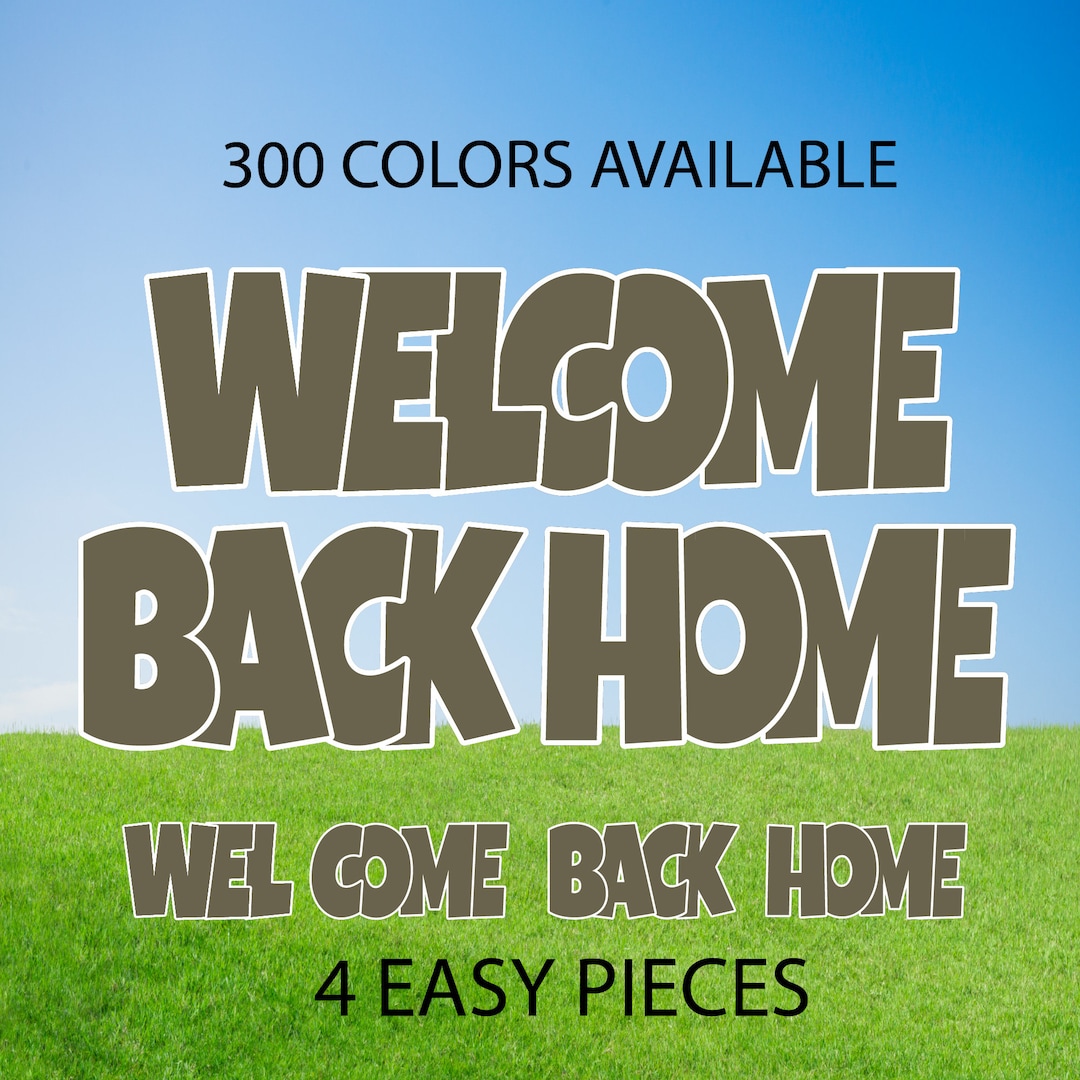 Welcome Back Home Yard Card Sign Solid Color Soya Bean - Etsy