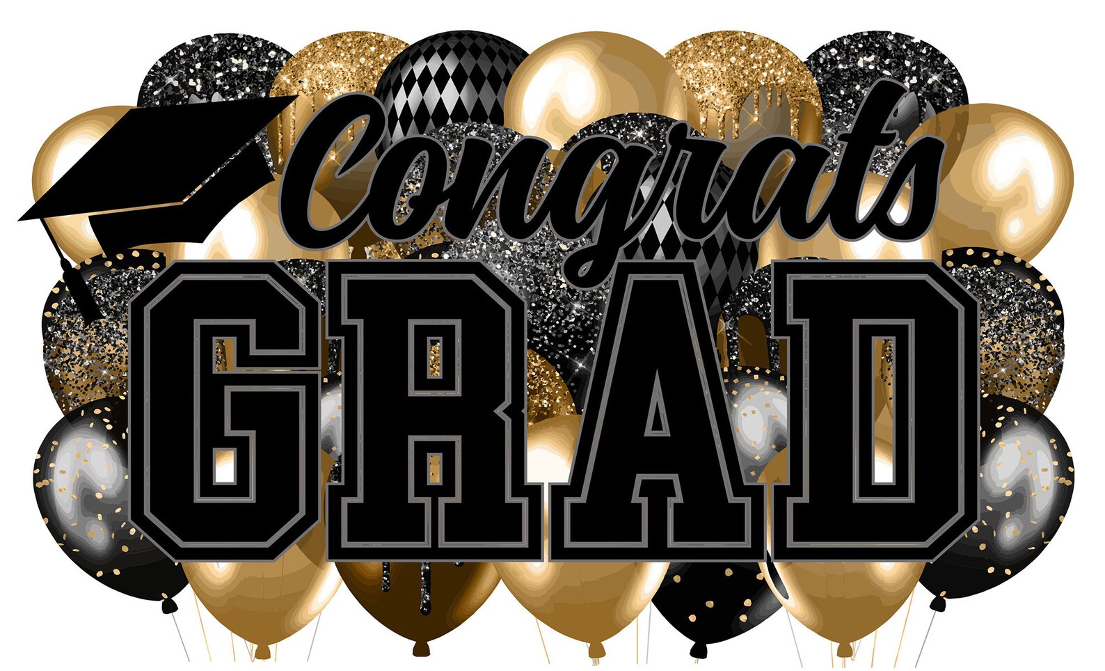 HUGE Congrats Grad Silver Yard Card Sign Blue-magenta Violet - Etsy