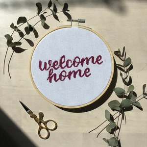 Welcome Home – Printable Cross Stitch Pattern – Instant Downloadable ...