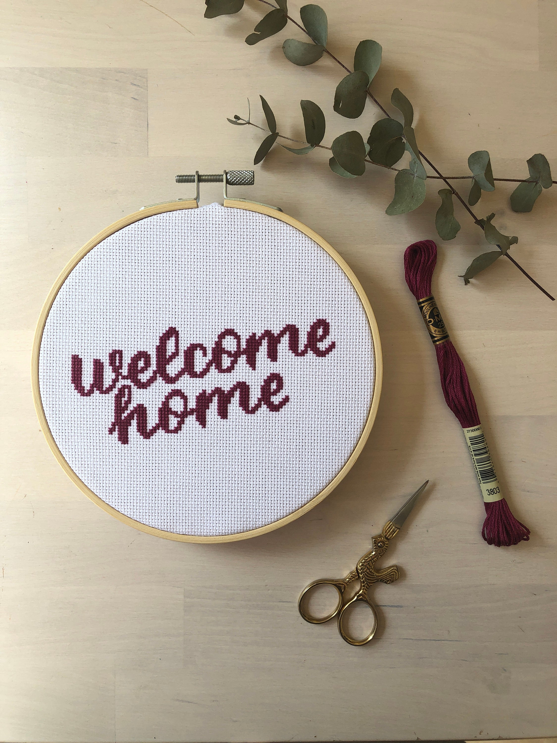 Welcome Home – Printable Cross Stitch Pattern – Instant Downloadable ...