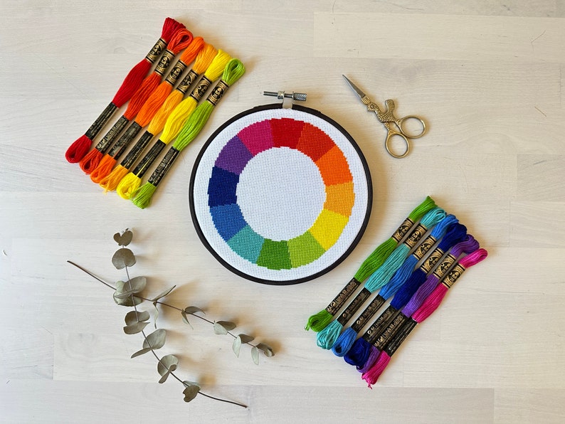 Colour Wheel Graphic Design Printable Quick Cross Stitch - Etsy