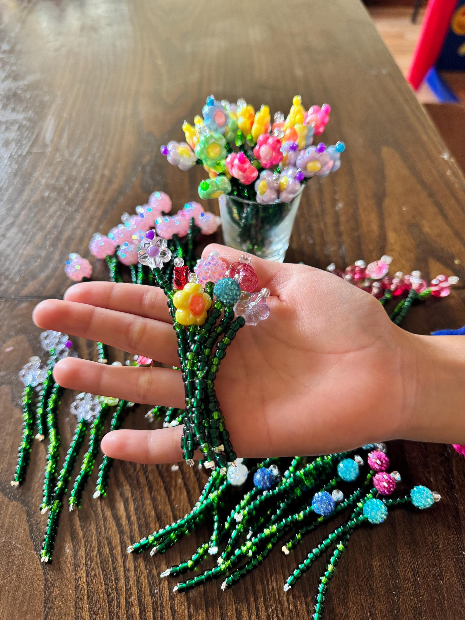 Mystery Beaded Bloom, Handmade Bead Art Stem, Random Color Surprise ...