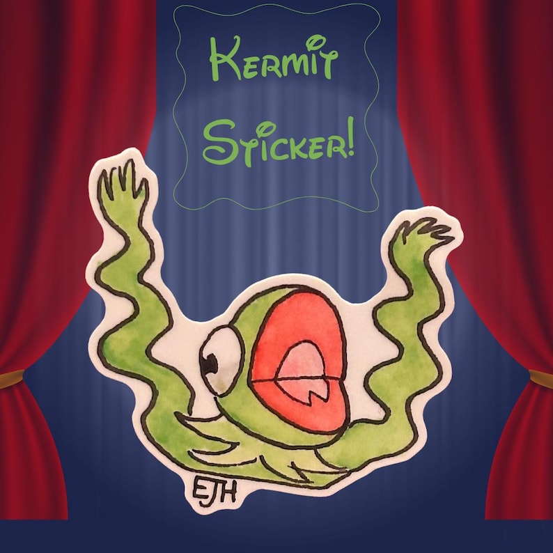 Kermit Goes Bananas, Sticker, Waterproof, 3x2 - Etsy