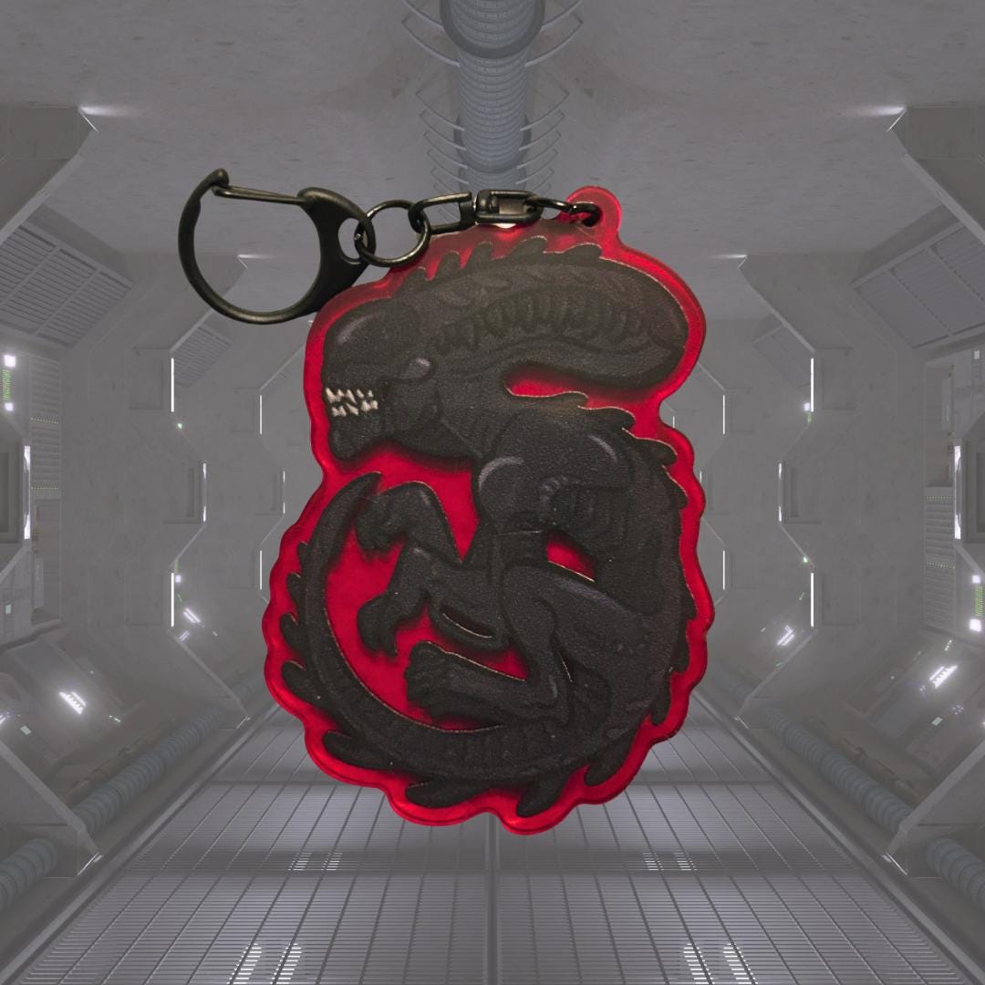 Alien Xenomorph Keychain, Charm, Double Sided - Etsy