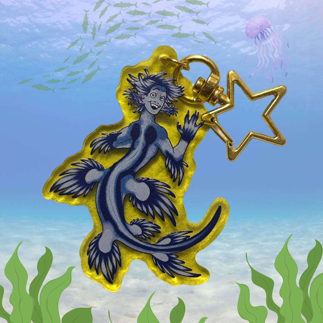 Glaucus Atlanticus/blue Dragon Merman Keychain/charm - Etsy