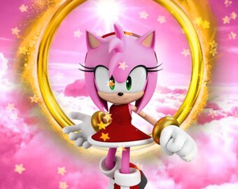 Amy Rose Cake Topper/ Sonic the Hedgehog Cake Topper/ Amy Rose Party ...
