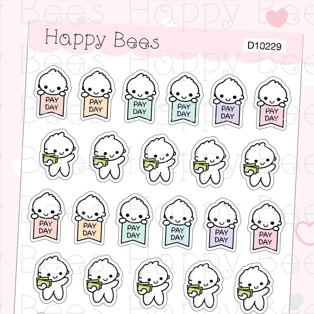 Payday Doodles - Cute Finance Money Planner Stickers D10229 - Etsy