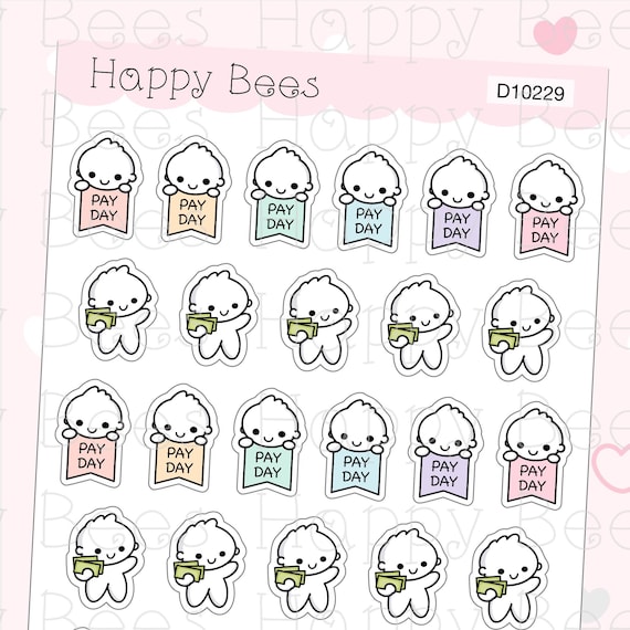 Payday Doodles Cute Finance Money Planner Stickers D10229 | Etsy