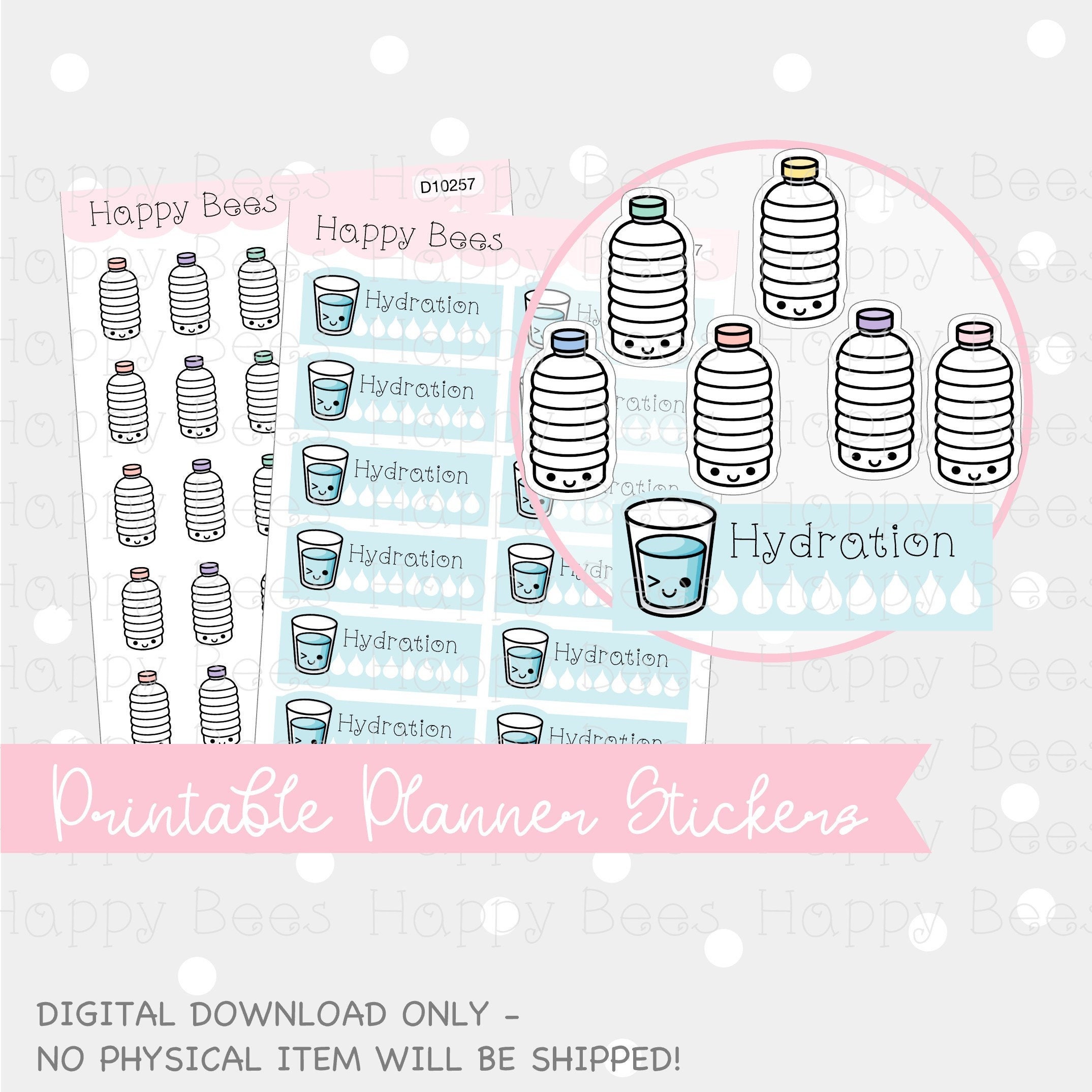 Craft Supplies & Tools Hydration Tracker Doodles & Boxes Printable Cute ...