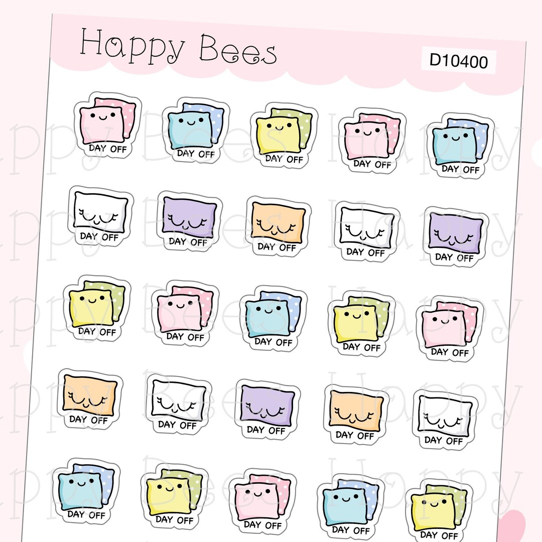Mini Day off Doodles - Cute Rest Day Sick Planner Stickers D10400 - Etsy