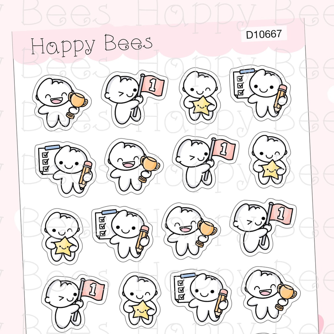 Accomplishment Cute Doodles Self Care Planner Stickers D10667 - Etsy
