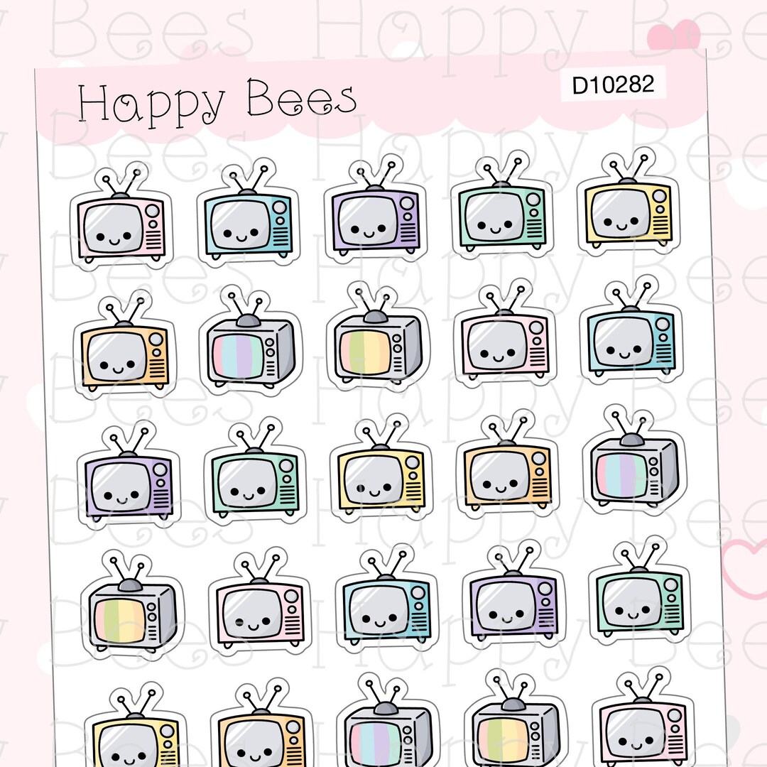 TV Doodles - Cute Television Binge Watch Planner Stickers D10282 - Etsy