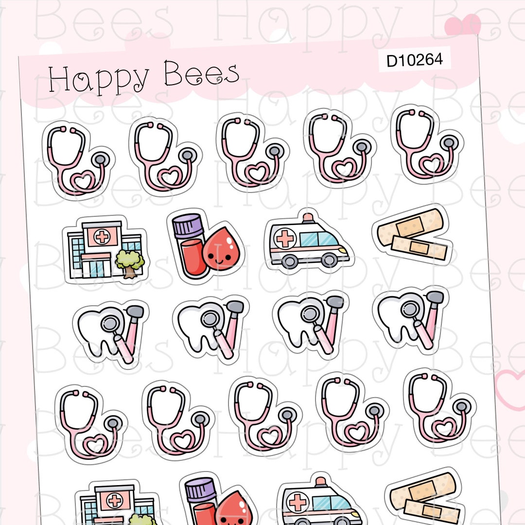 Medical Doodles Cute Doctor Dentist Sick Planner Stickers D10264 - Etsy