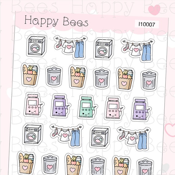 Mini Chores Icons Functional Cute Doodles Planner Stickers - Etsy