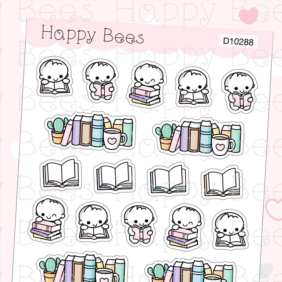 Reading Doodles & Dividers - Cute Books Planner Stickers D10288 - Etsy