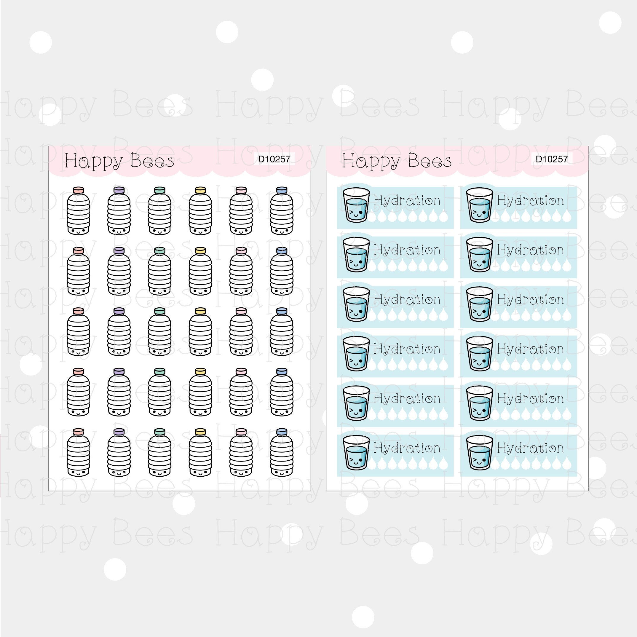 Craft Supplies & Tools Hydration Tracker Doodles & Boxes Printable Cute ...