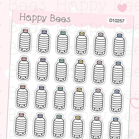 Hydration Doodle Trackers Cute Water Bottle Planner Stickers - Etsy