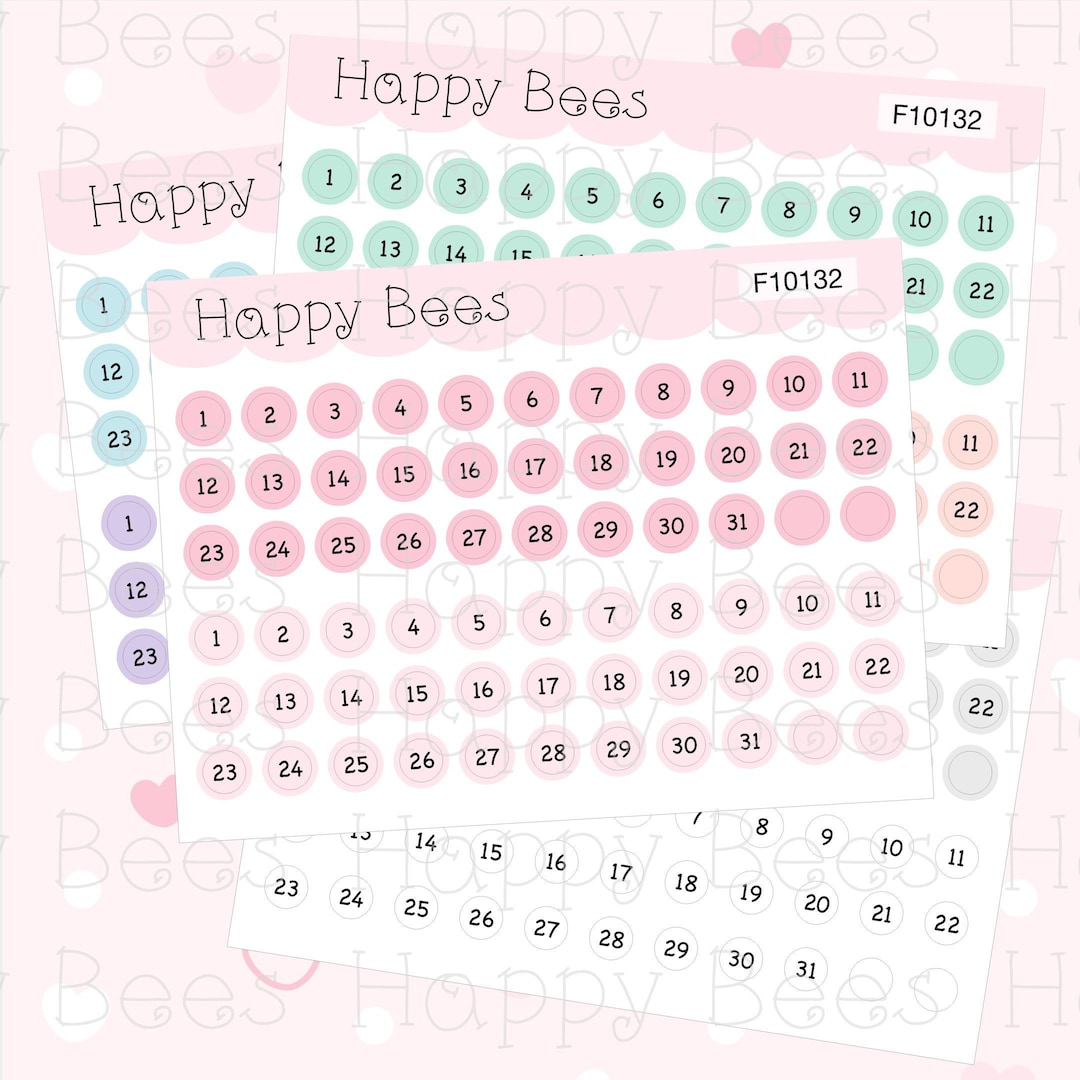 Mini Monthly Date Dots - Functional Cute Hobonichi Weeks Planner ...