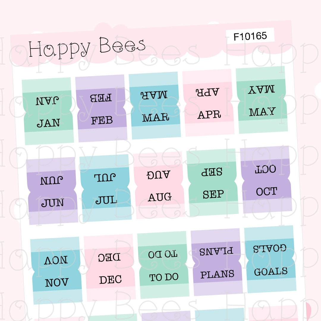 Mini Monthly Tabs Vol. 3 Cute Functional Doodles Planner Stickers ...