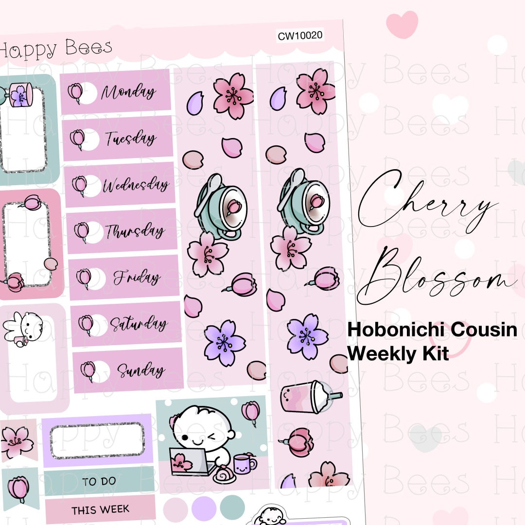 Cherry Blossom Hobonichi Cousin Weekly Planner Sticker Kit CW10020 - Etsy