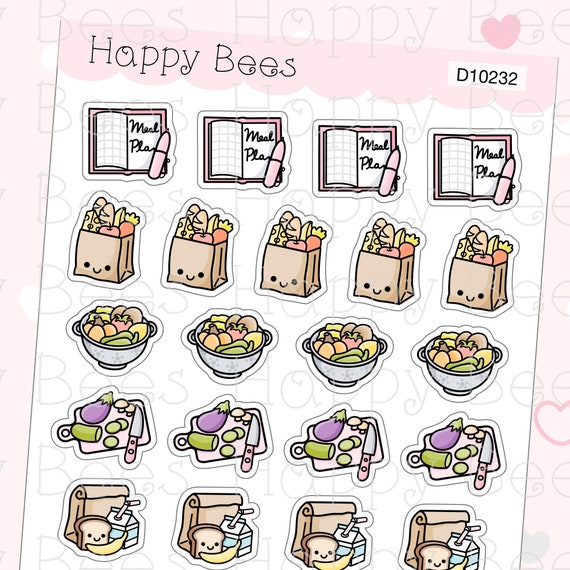 Meal Plan / Meal Prep Doodles Cute Housework Planner | Etsy