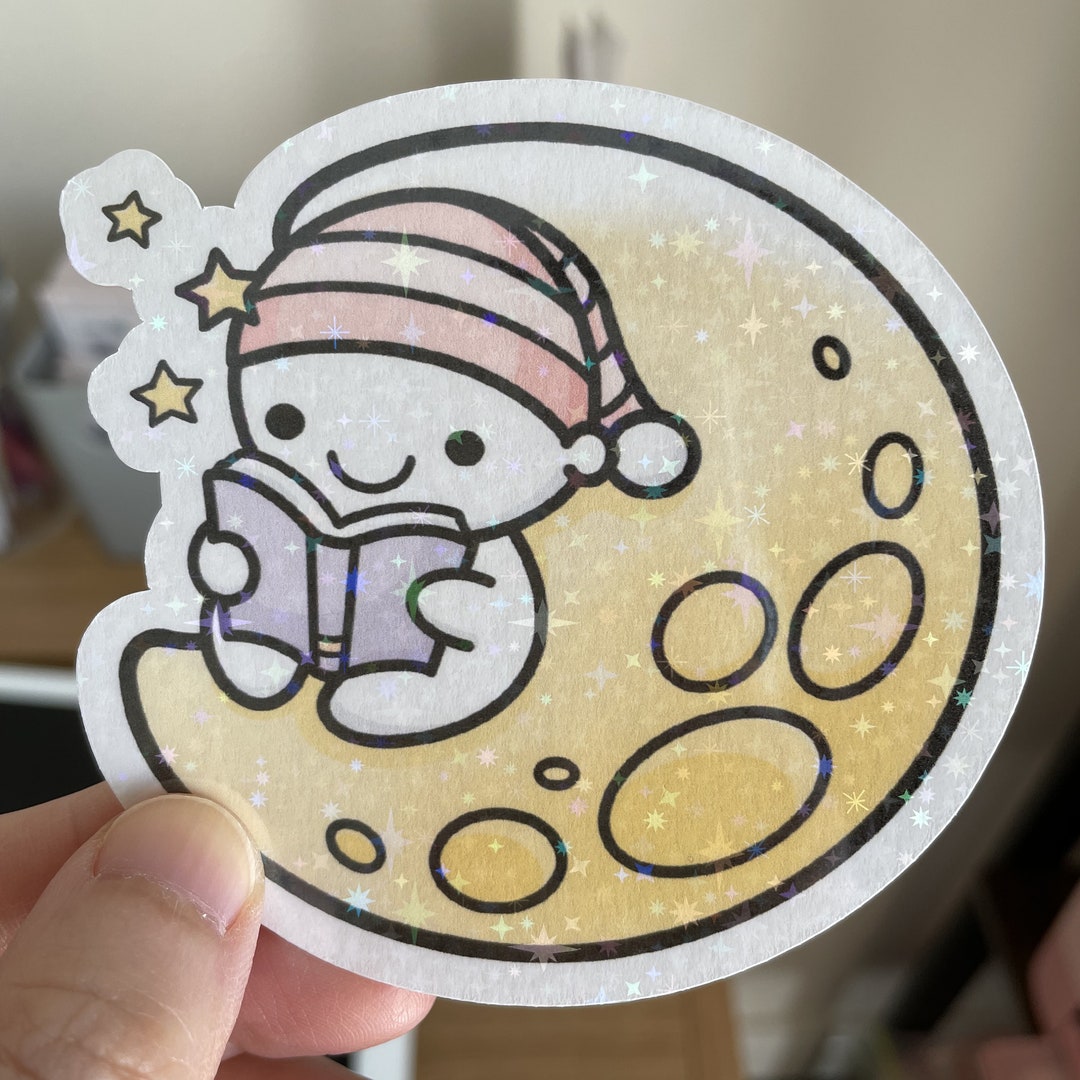 Midnight Reading Holographic Die Cut - Cute Doodles Bullet Journal ...