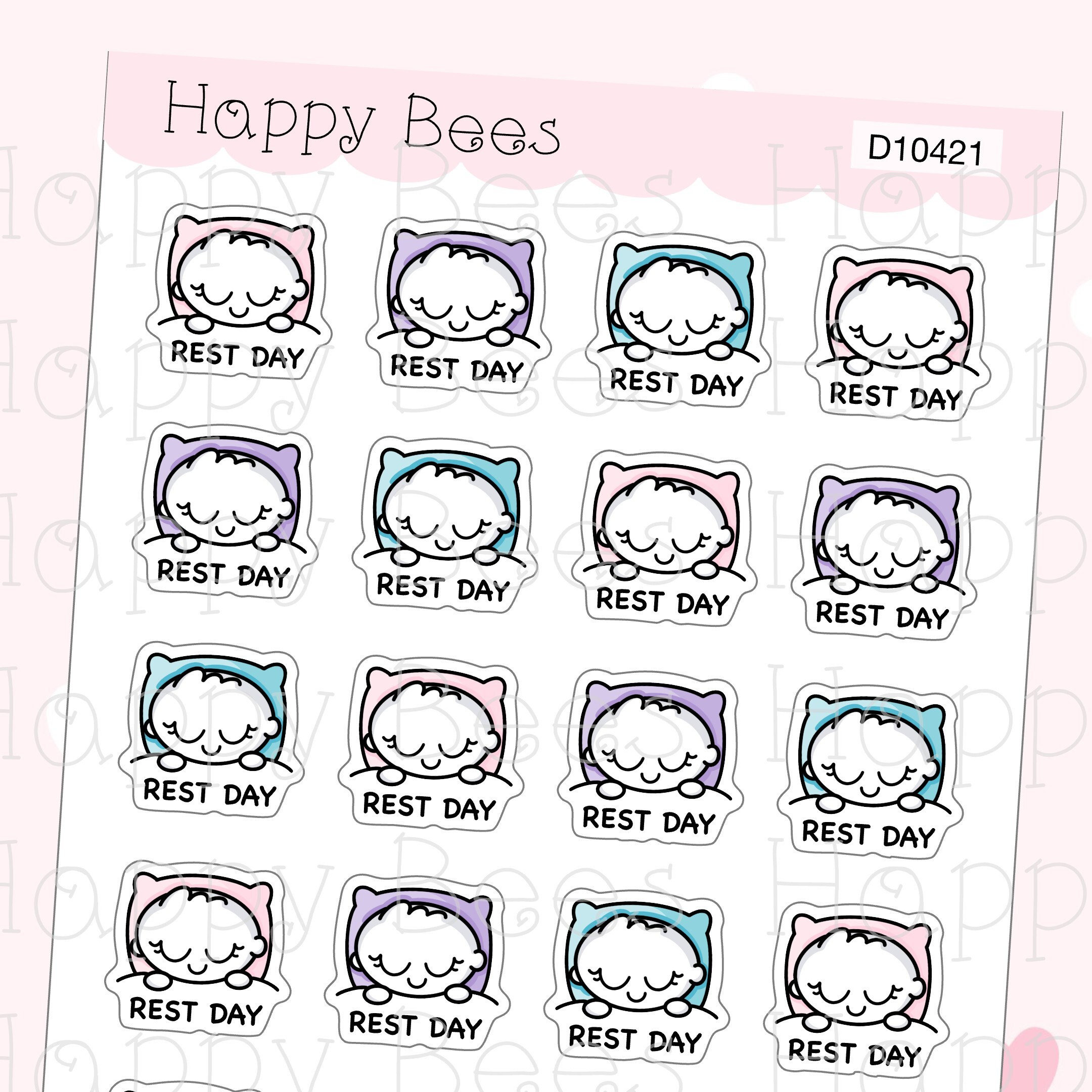 Rest Day Doodles Cute Day off Planner Stickers D10421 - Etsy
