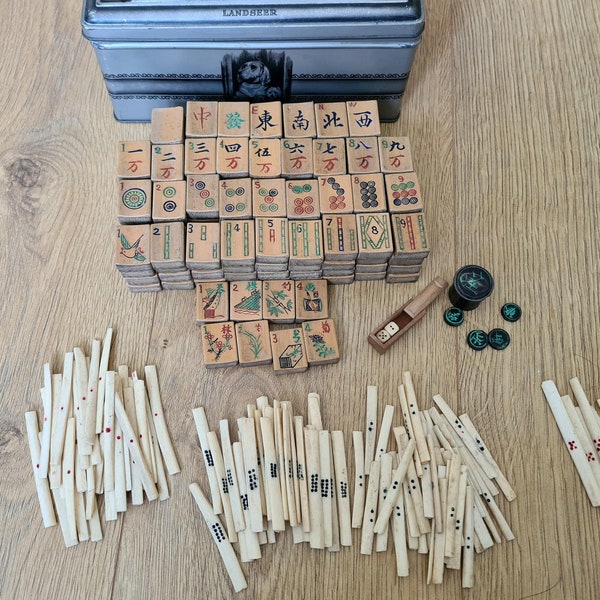 Vintage Mahjong Tile Box - Etsy