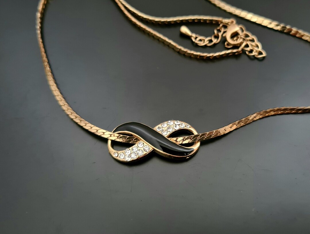 Vintage Retro Laurence Tissier 18ct Gold-plated Infinity Symbol Pendant ...