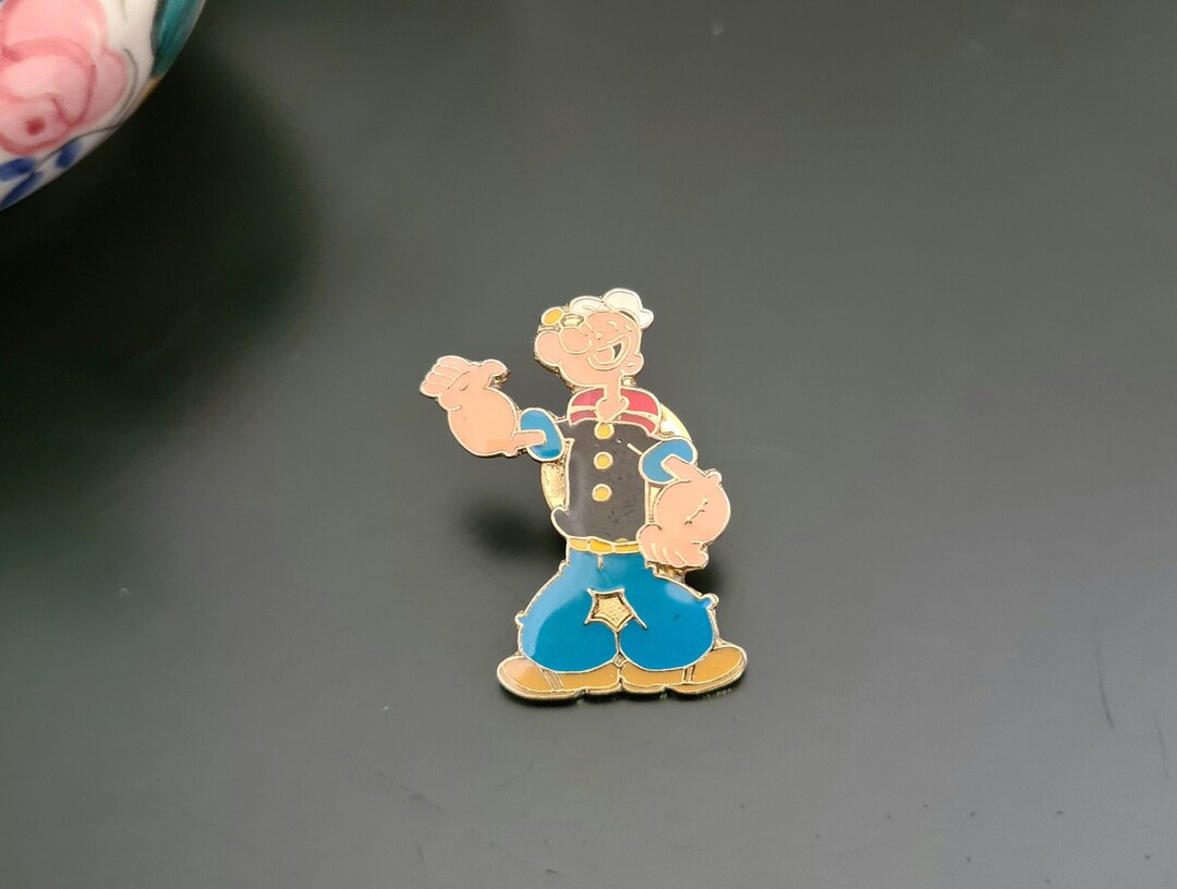 Vintage Popeye the Sailor Man Enamel Pin Badge in Gold Tone Metal - Etsy