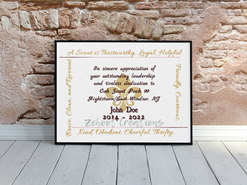 Scout Leader Appreciation Certificate Printable - BSA Leader Award ...