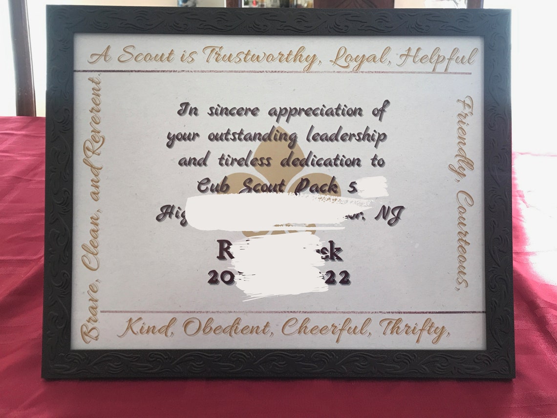 Scout Leader Appreciation Certificate Printable - BSA Leader Award ...