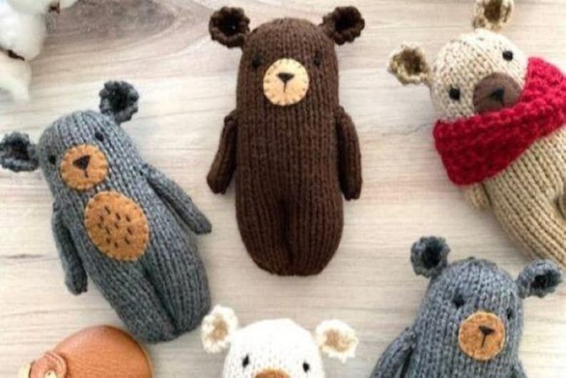 Scandi Bears Knitting Pattern, Minimalist Teddy Bear Plush Toy (PDF ...